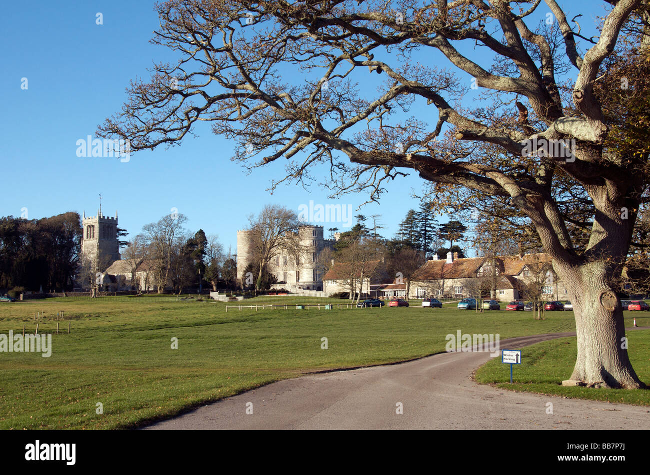 St Andrews Church and Lulworth Castle Estate Dorset England UK Stock ...