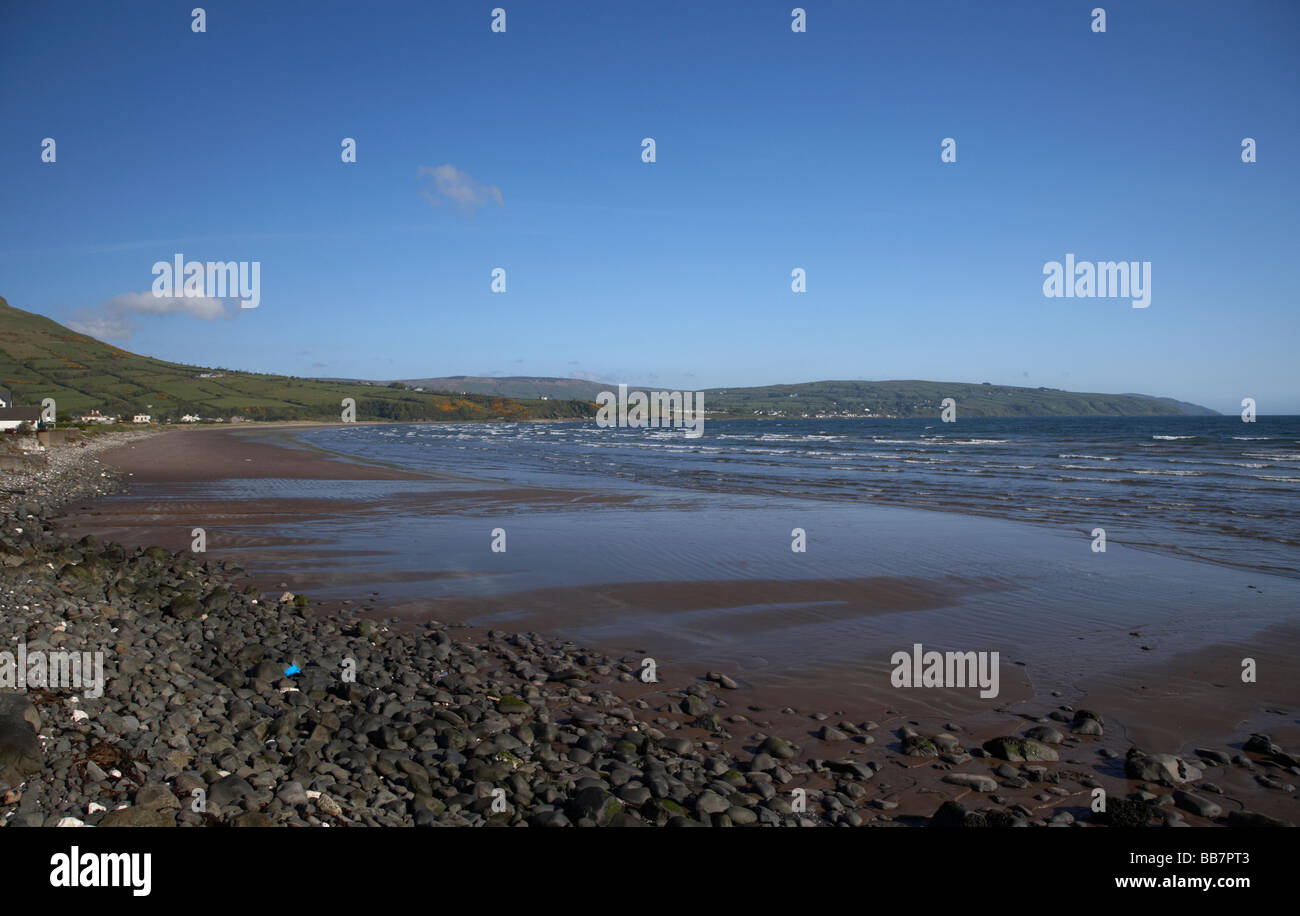 Red bay beach with red basalt sand county antrim northern ireland uk ...