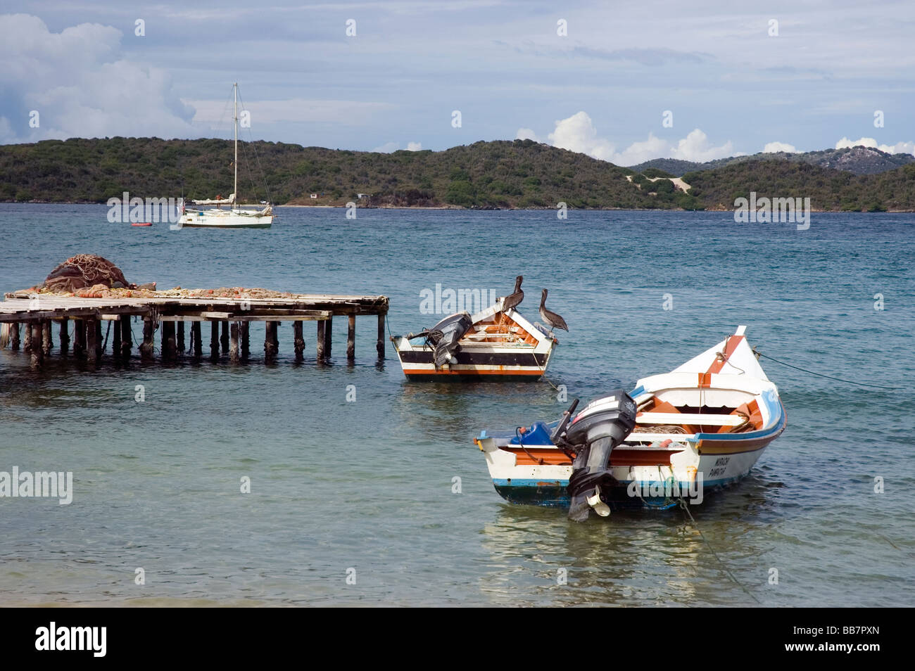 Fishing boats, Los Testigos islands, Venezuela Stock Photo - Alamy
