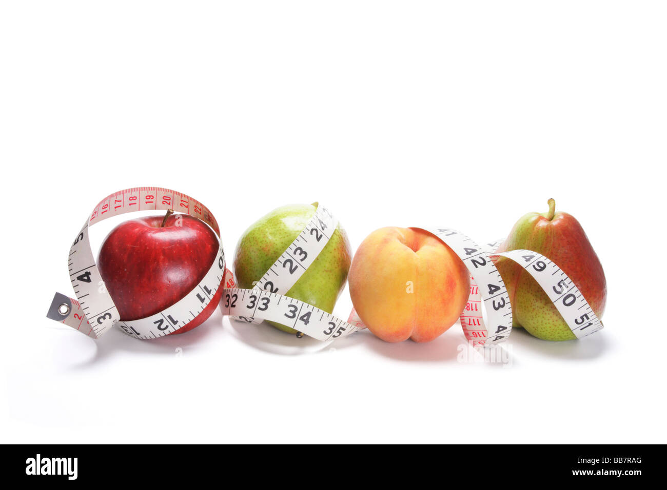 Tape Measure Around Fruits Stock Photo - Alamy