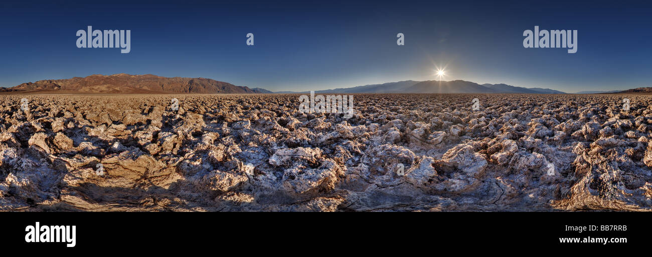 360 degree panoramic view of The Golf Course in Death Valley in ...