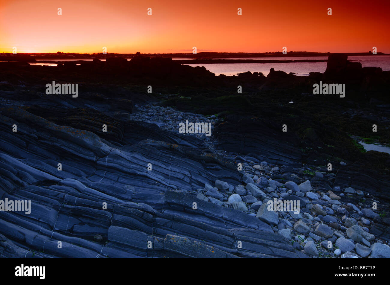 Sunset near Rush harbour, Co. Dublin, Ireland Stock Photo - Alamy
