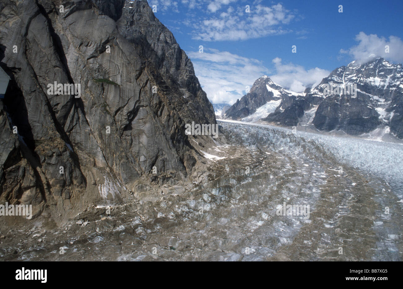 Aerial view of Ruth Glacier and Great Gorge near Denali, Alaska, USA ...