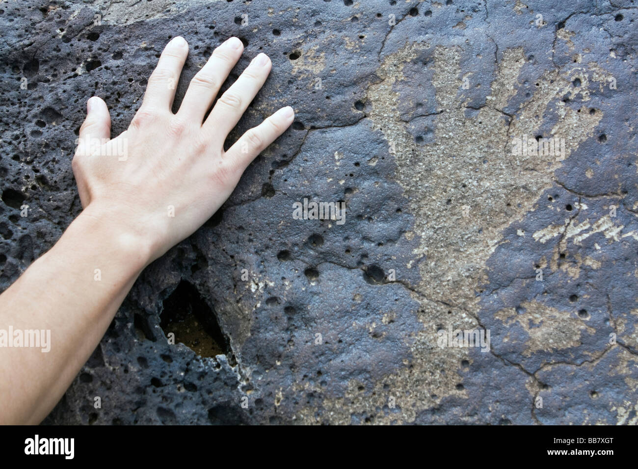 Hands in Petroglyph National Monument New Mexico Stock Photo - Alamy