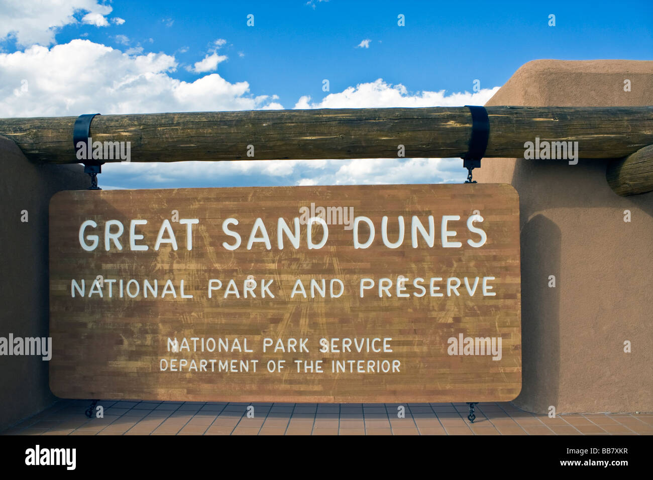 Great Sand Dunes National Park welcome sign Stock Photo - Alamy