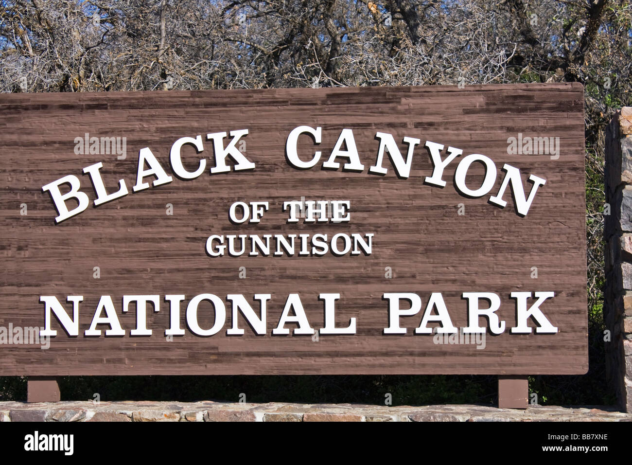 Black Canyon of Gunnison National Park welcome sign Stock Photo - Alamy