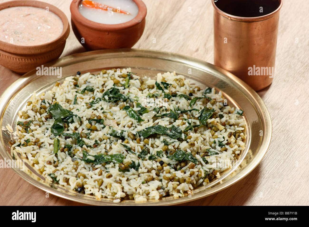 Saag waali Khichri is a north Indian vegetarian dish made of rice and ...