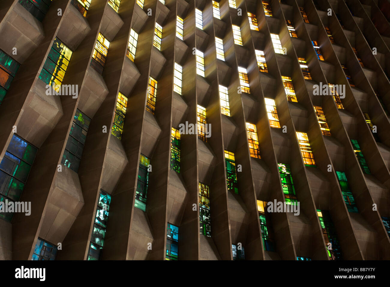Stained glass window cathedral coventry High Resolution Stock ...