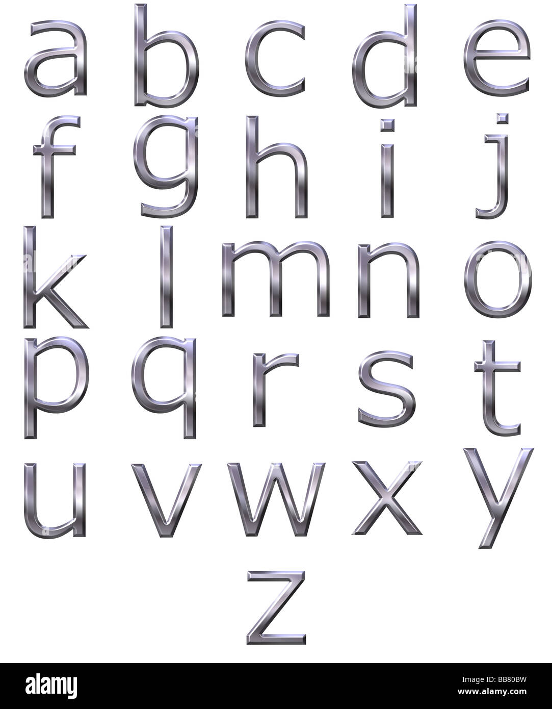 3d silver alphabet Stock Photo - Alamy