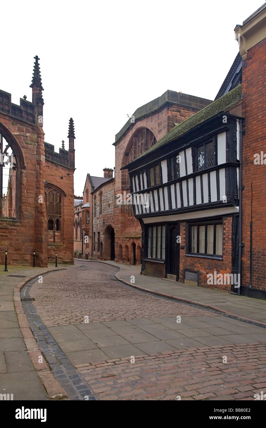 Tudor house at 22 Bayley Lane in Coventry, West Midlands of England ...