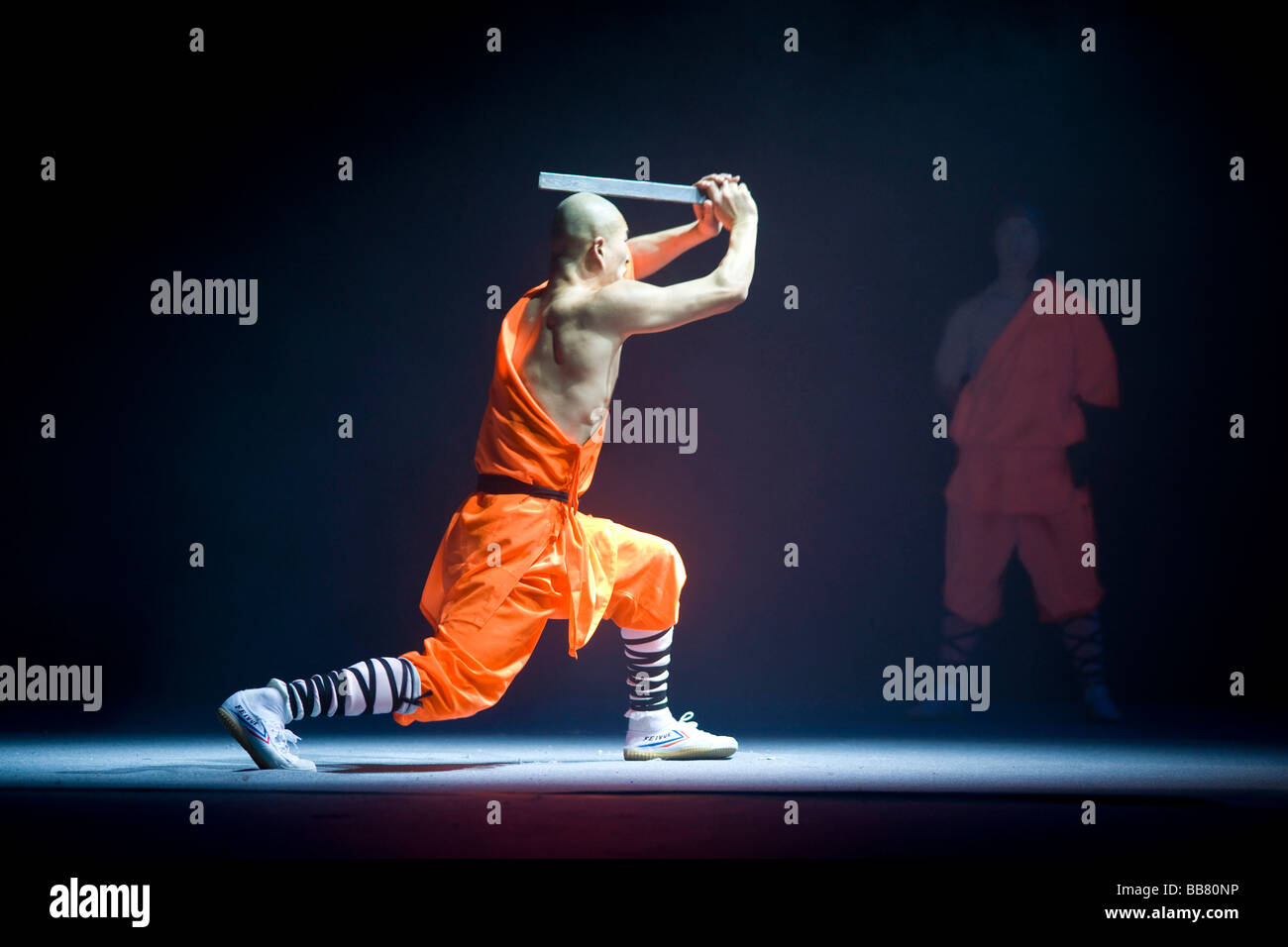 Shaolin monks during a show on the 22nd of March 2009 in Berlin ...