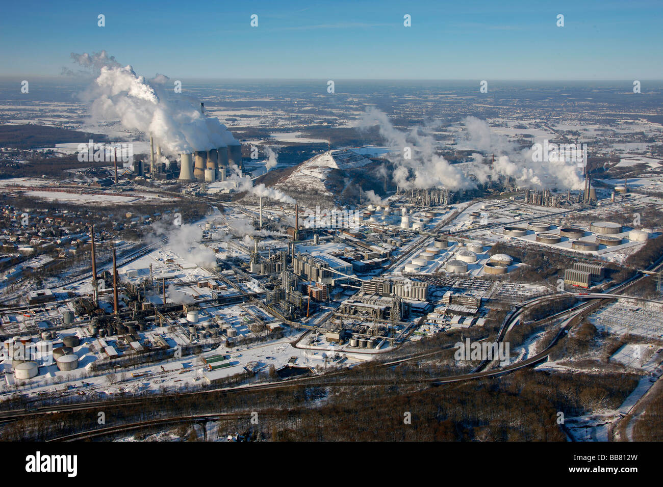 Aerial photo, VEBA power plant, Scholven refinery, VEBA-Oel AG, EON ...