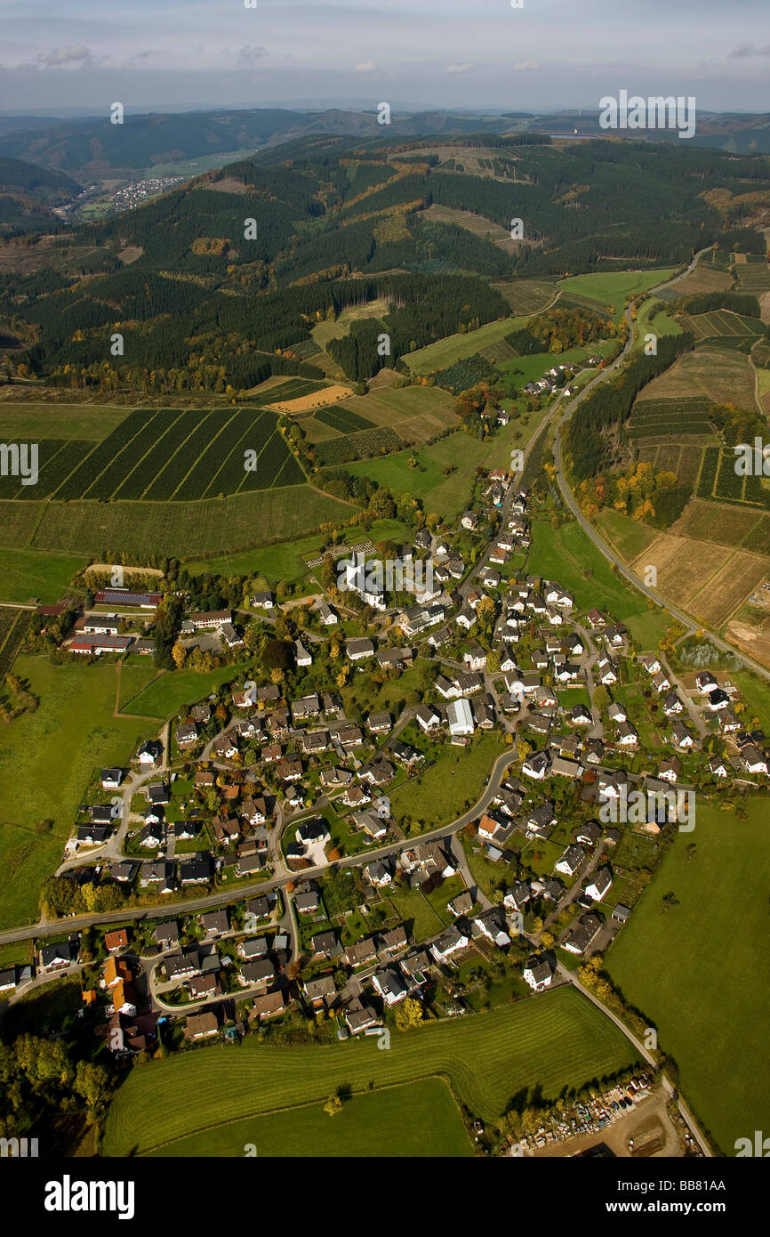 Aerial photo, Fretter, Finnentrop, Sauerland, North Rhine-Westphalia ...