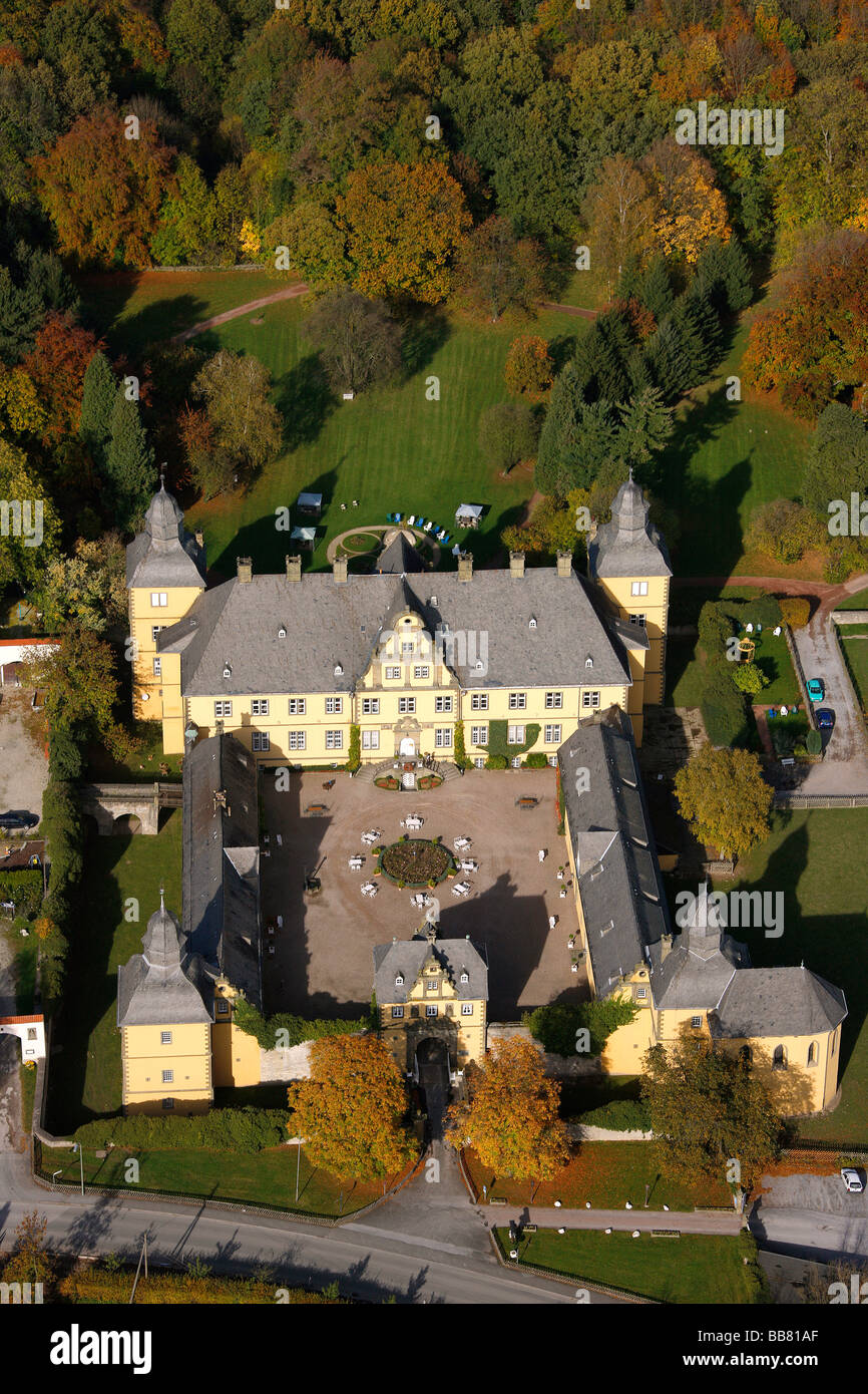 Aerial photo, boarding school, baroque Castle Eringerfeld, Geseke ...