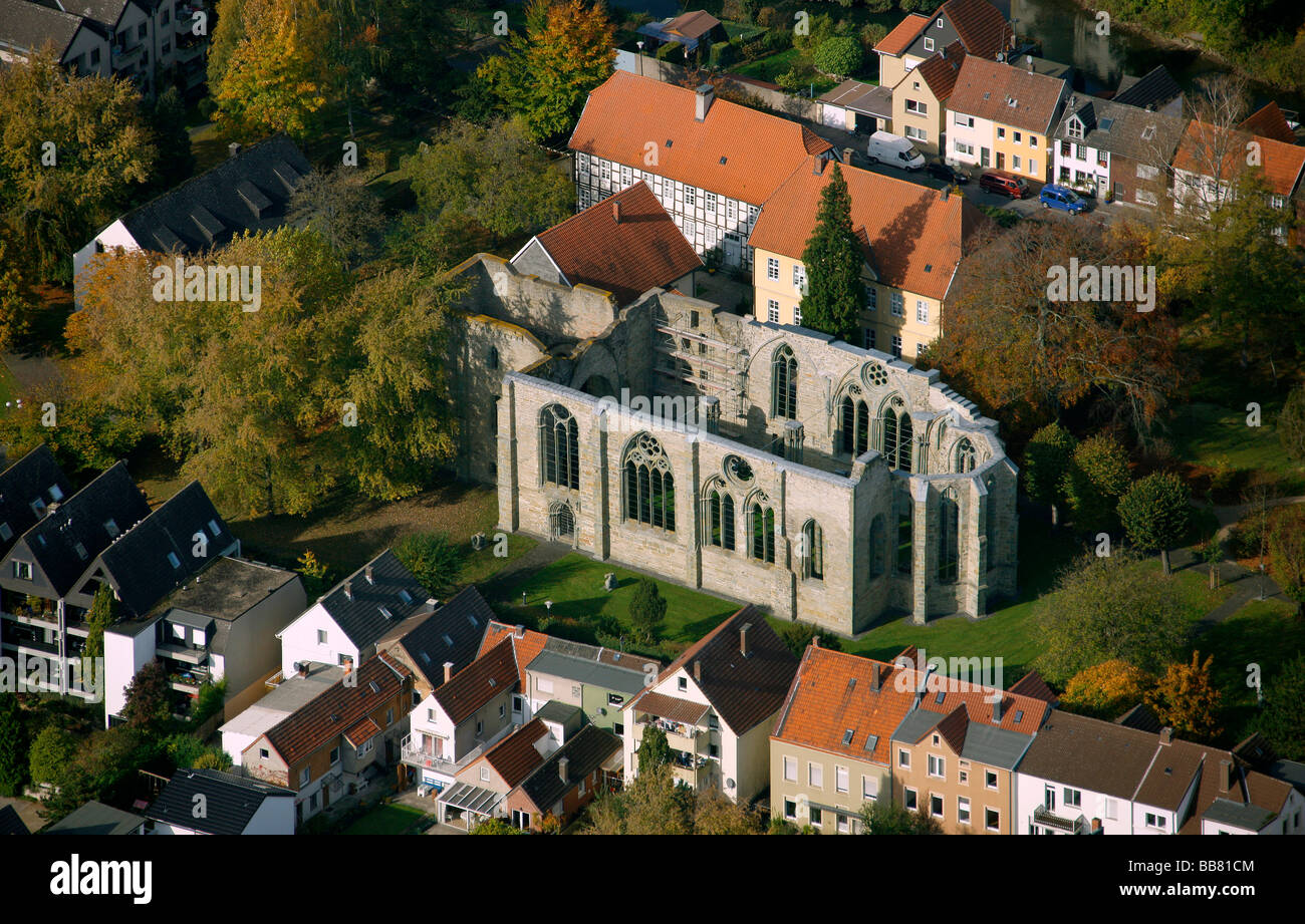 Aerial photo, ruins of the Augustinian convent, so called Kleine ...