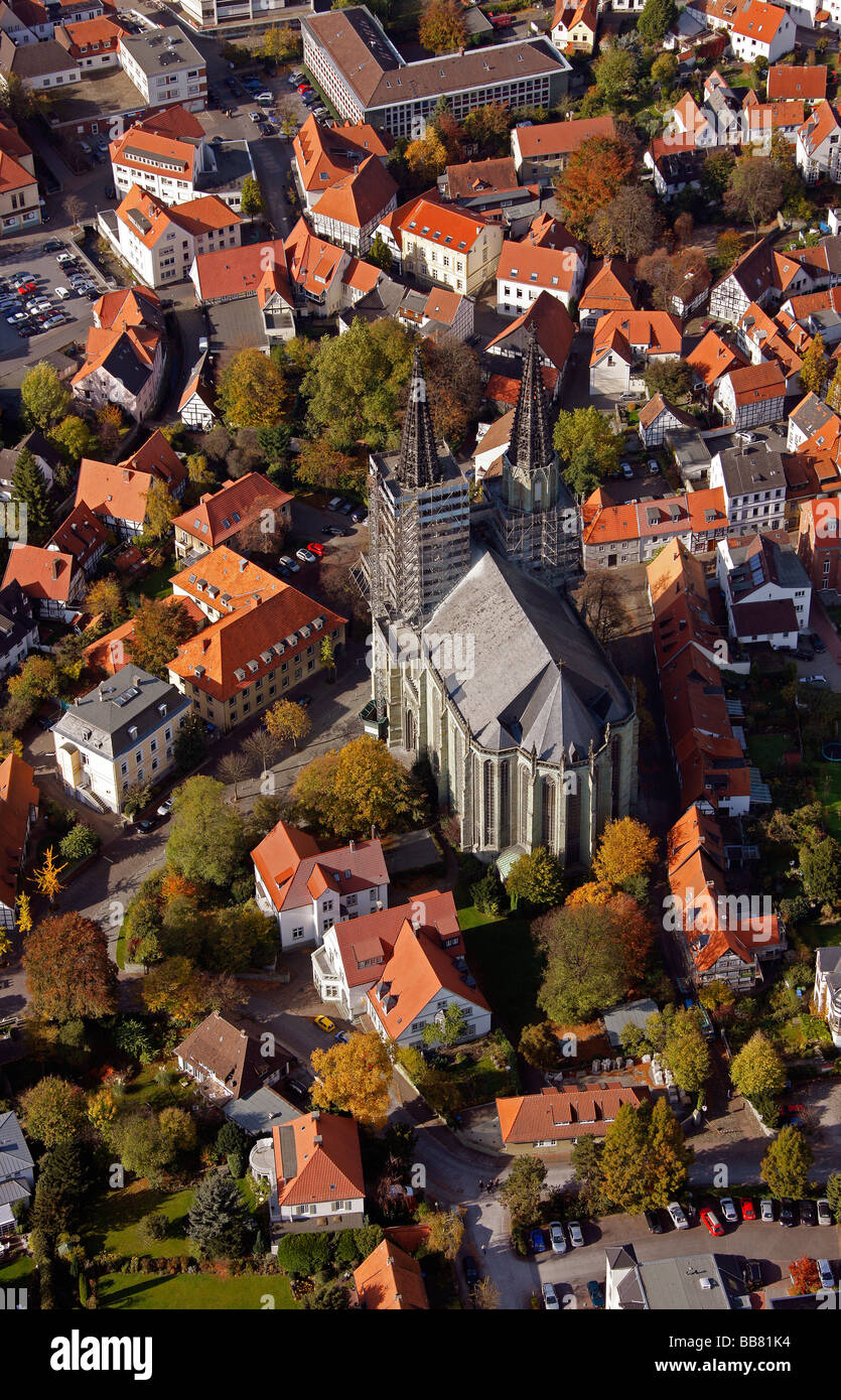 Aerial photo, Wiesenkirche church, Soest, Kreis Soest, Soester Boerde ...