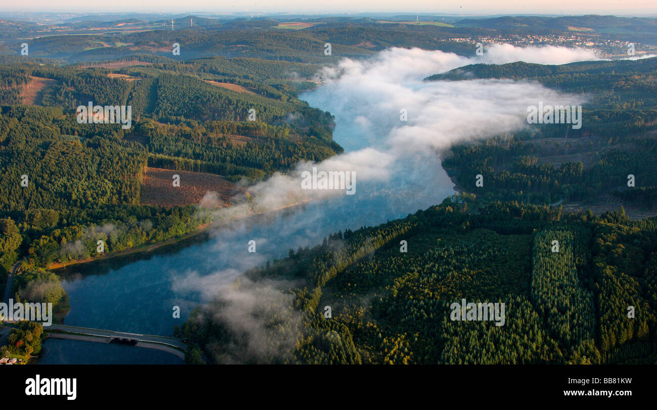 Aerial photo, Sundern Amecke Illingheim with Sorpesee Lake, Sundern ...