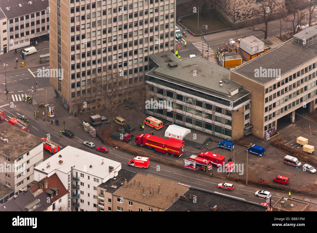 Aerial view, collapse of the Historical Archive of the City of Cologne ...
