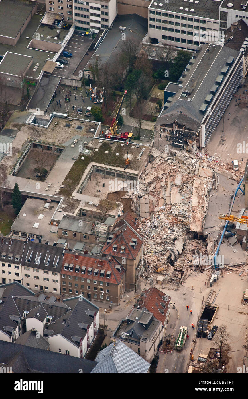Aerial view, collapse of the Historical Archive of the City of Cologne ...