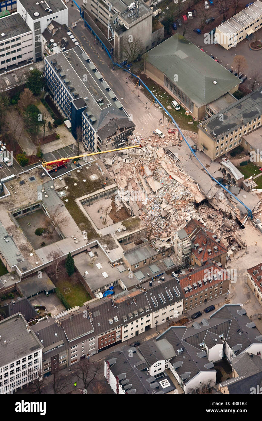 Aerial view, collapse of the Historical Archive of the City of Cologne ...