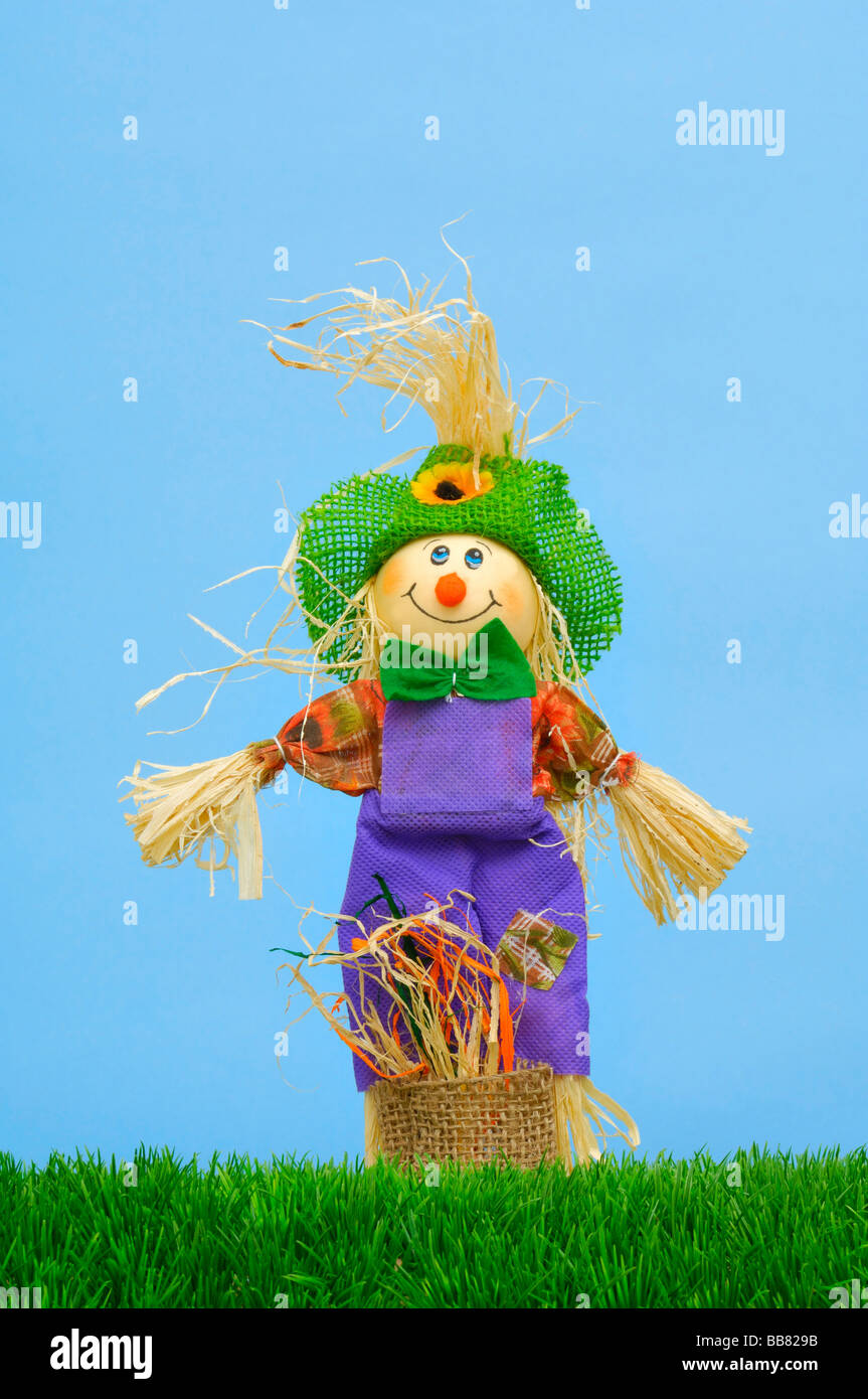 Garden decoration, puppet made of fabric and bast Stock Photo - Alamy