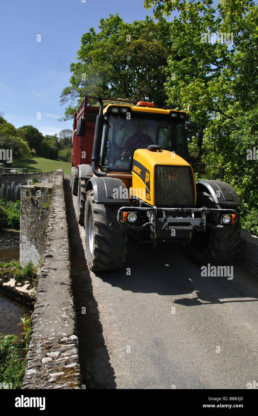 Sileage tractor crossing Nevern Bridge Stock Photo - Alamy