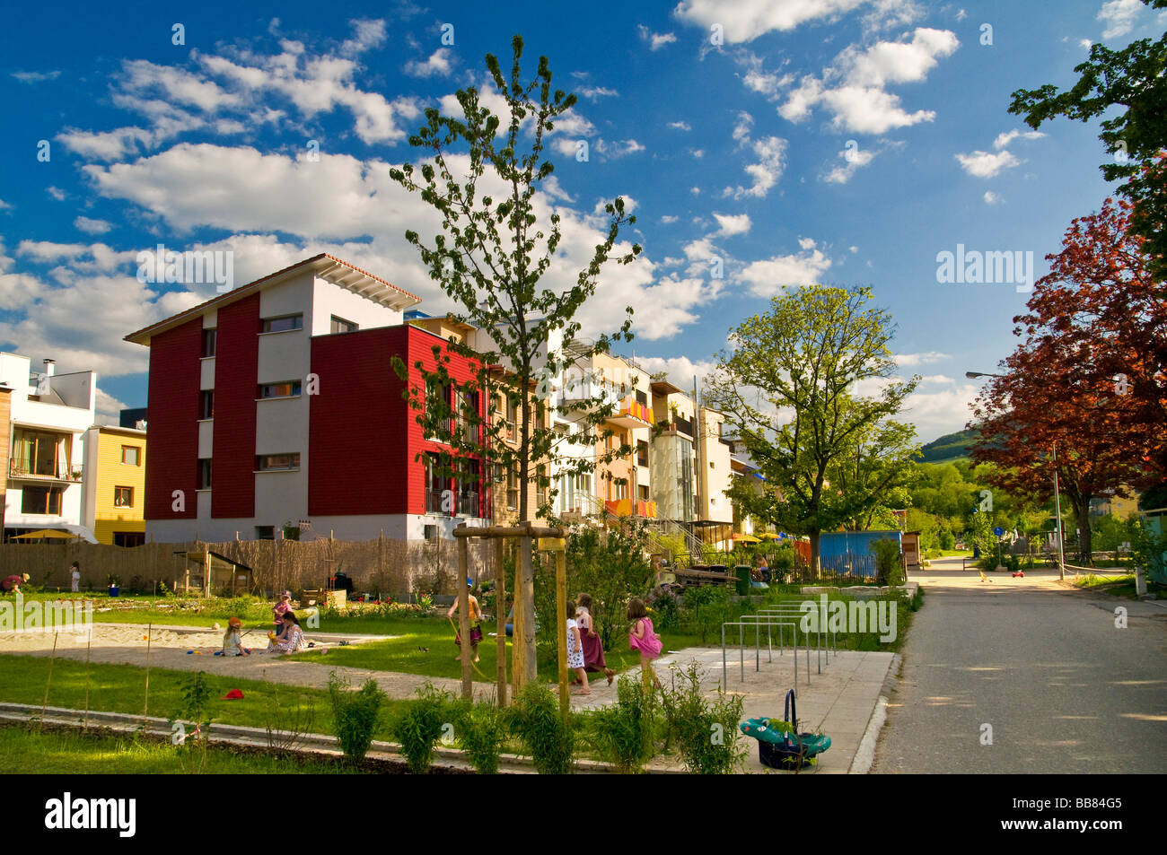 Low-energy houses and passive houses, Vauban district, Freiburg im ...