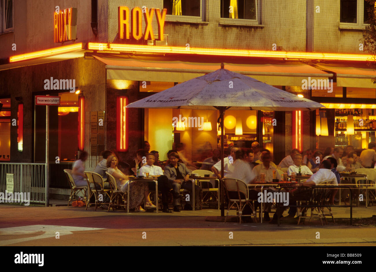 Roxy café restaurant, on Leopoldstrasse Street, Munich, Bavaria ...