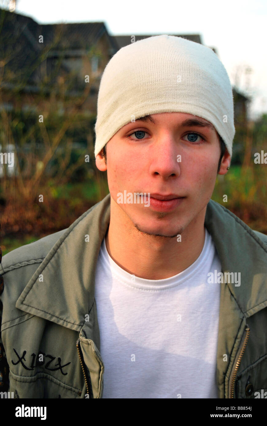 Teen boy wearing cap portrait hi-res stock photography and images - Alamy