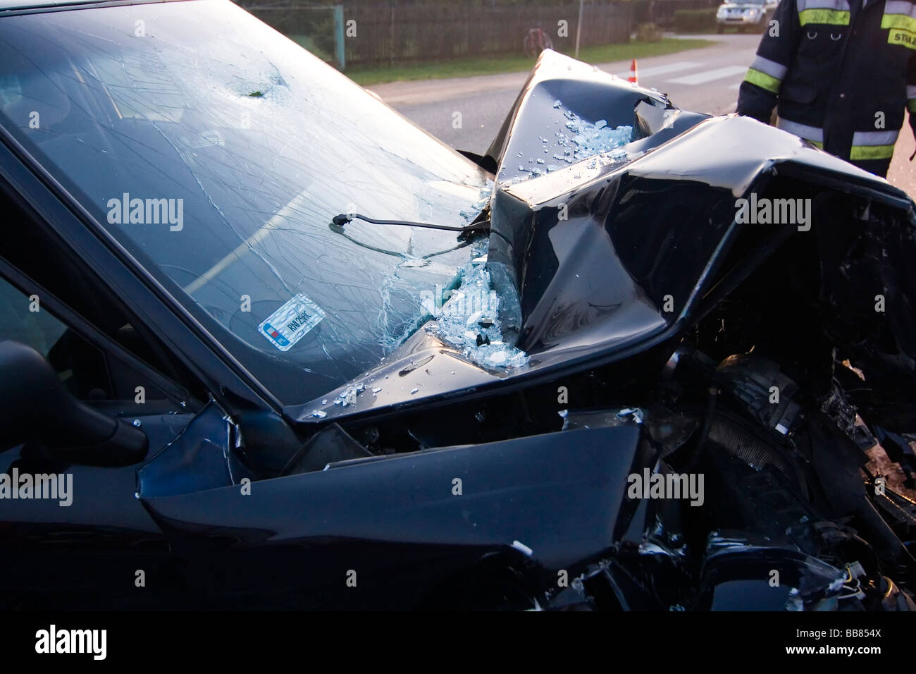 Car after accident Stock Photo - Alamy