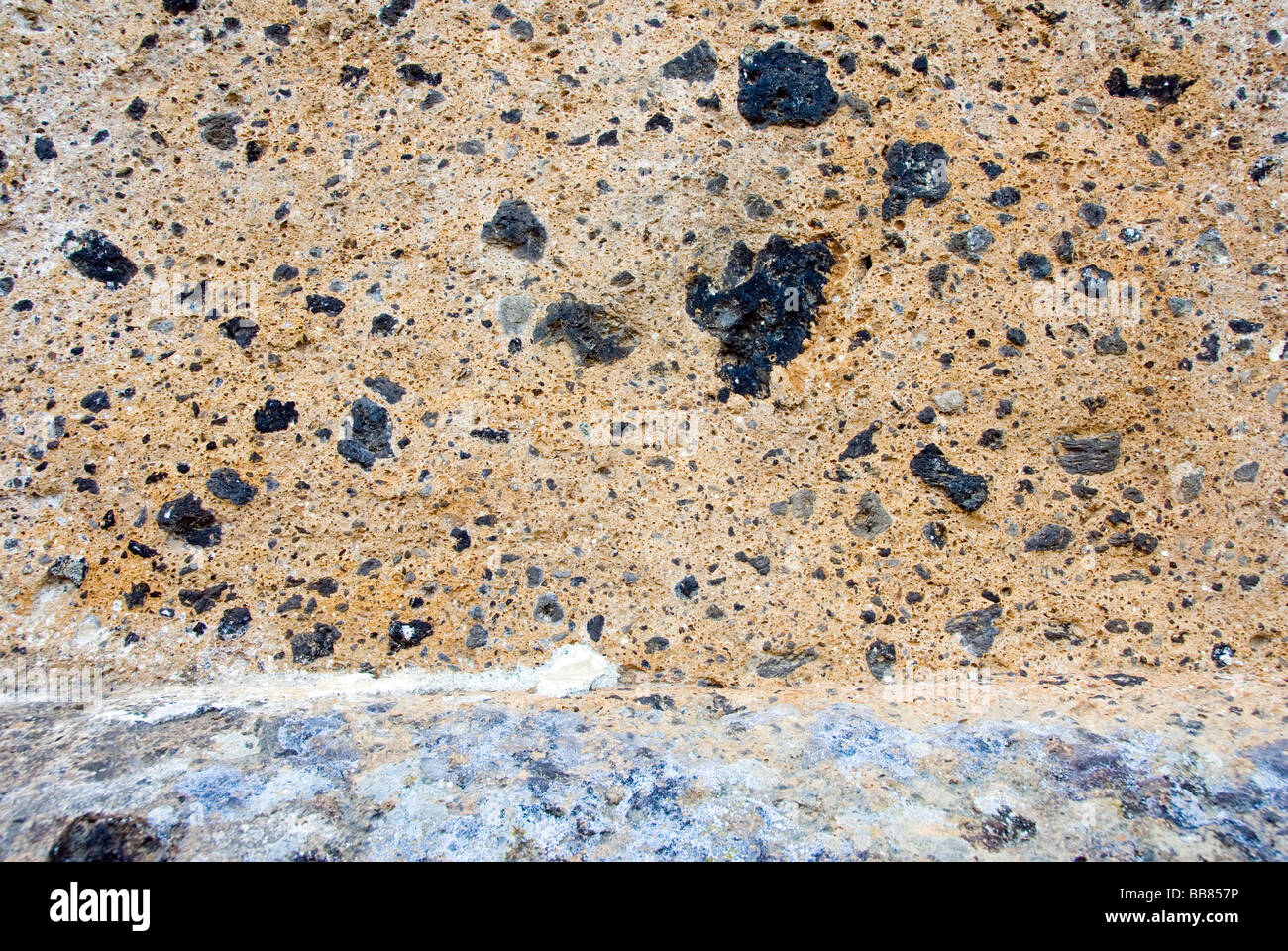 A deltail of volcanic tufa or tuff stone, used by the Etruscans and ...