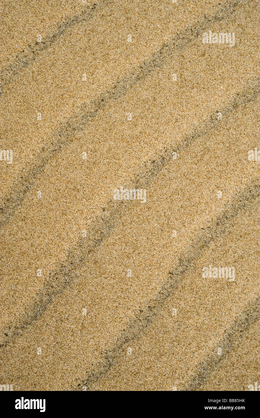 Patterns in the sand created by titanium sand on the South African ...