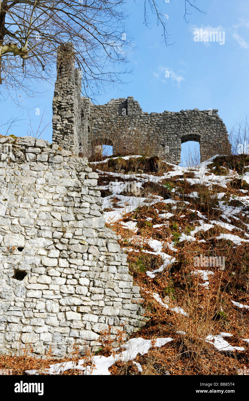 Ruins of Werdenfels castle, Garmisch-Partenkirchen, Werdenfelser Land ...
