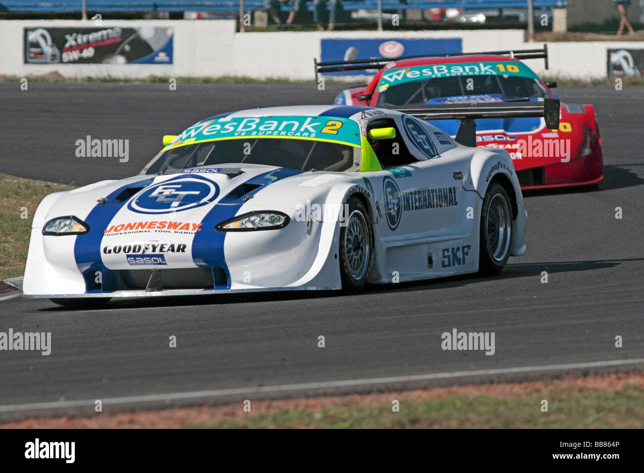 A supercar enter a corner of the Killarney race track near Cape Town ...