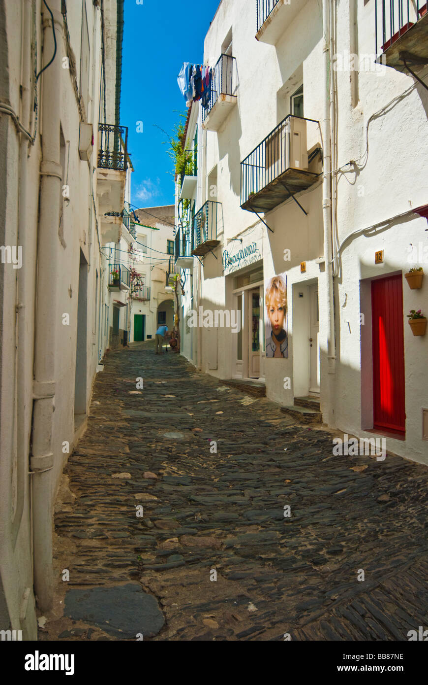 Scenic facades of houses in fishing village Cadaques Cap de Creus Costa ...