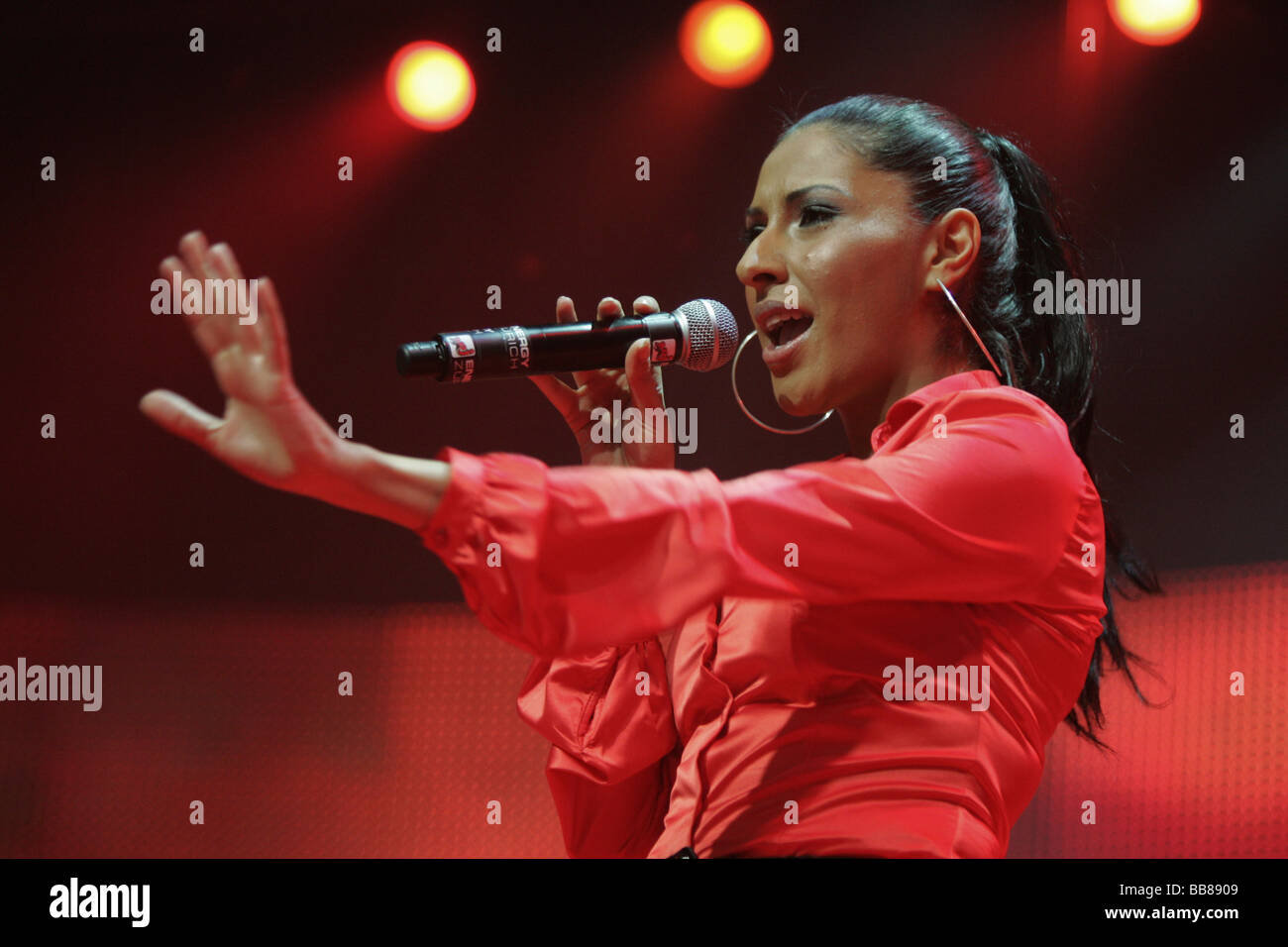 Senna Guemmour, member of the German girlgroup Monrose performing live ...