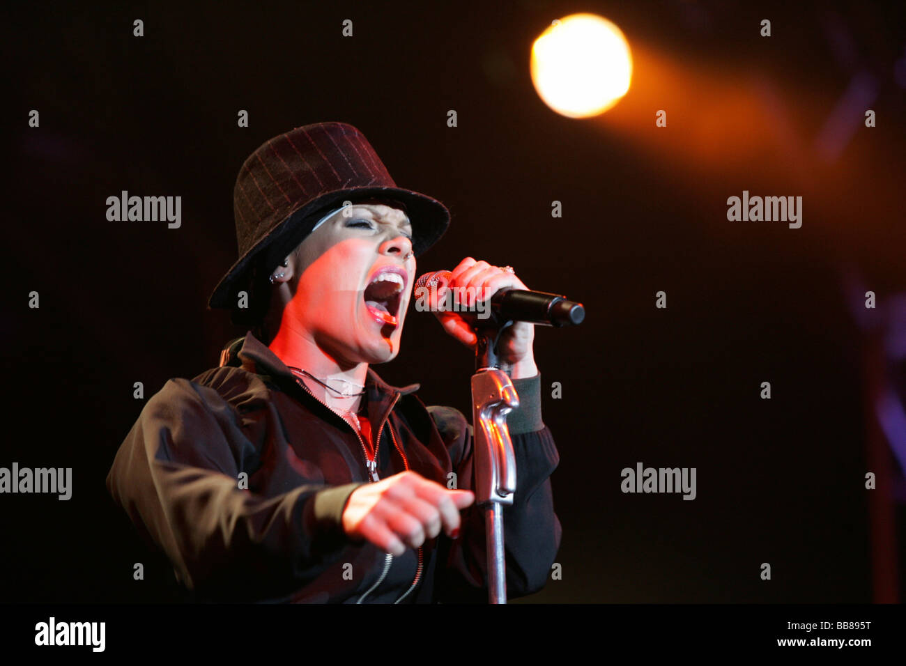 US-American pop/rock singer Pink performing live at the Heitere Open ...