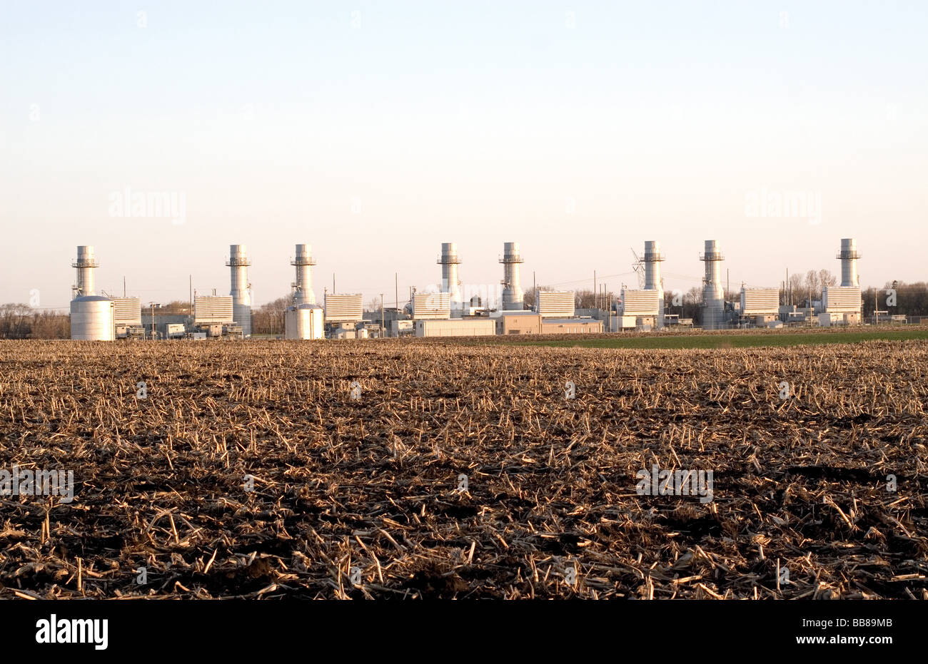 Peaker power plant at sunrise Stock Photo - Alamy