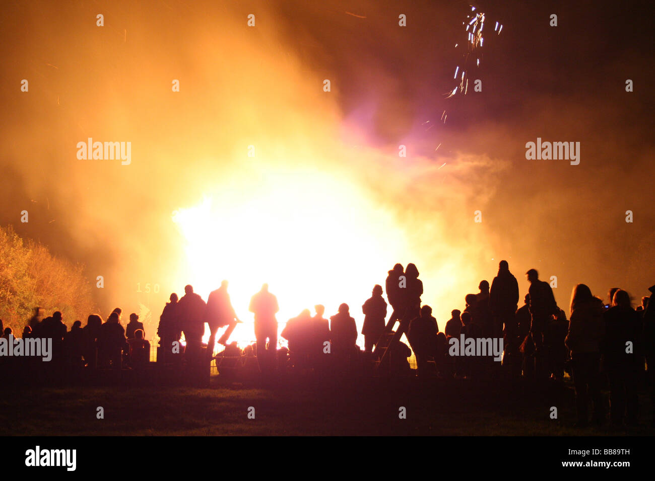Burning fire in Lewes, England Stock Photo - Alamy
