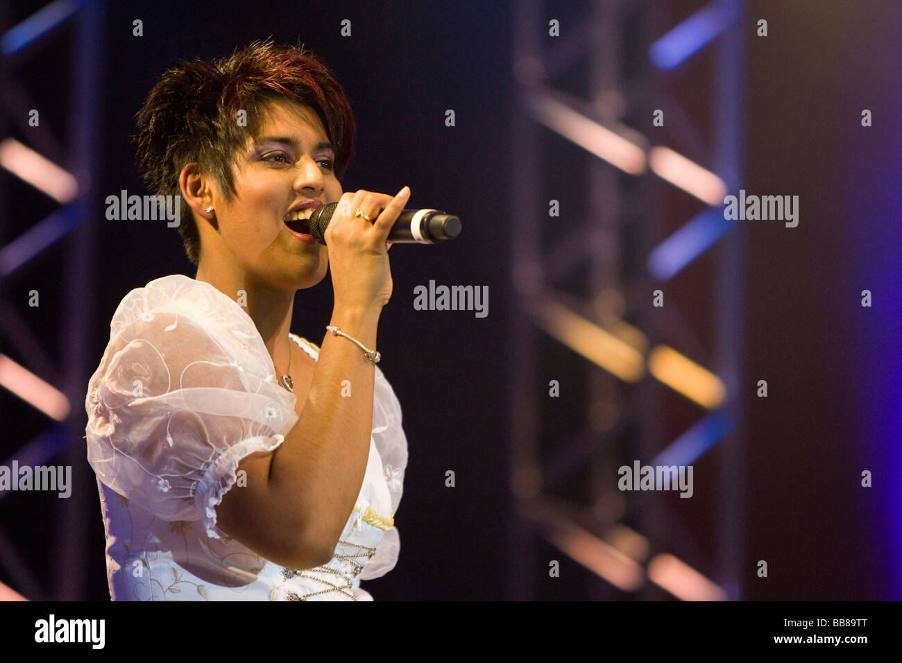 Swiss folk and schlager singer Sarah-Jane performing live at the 9th ...