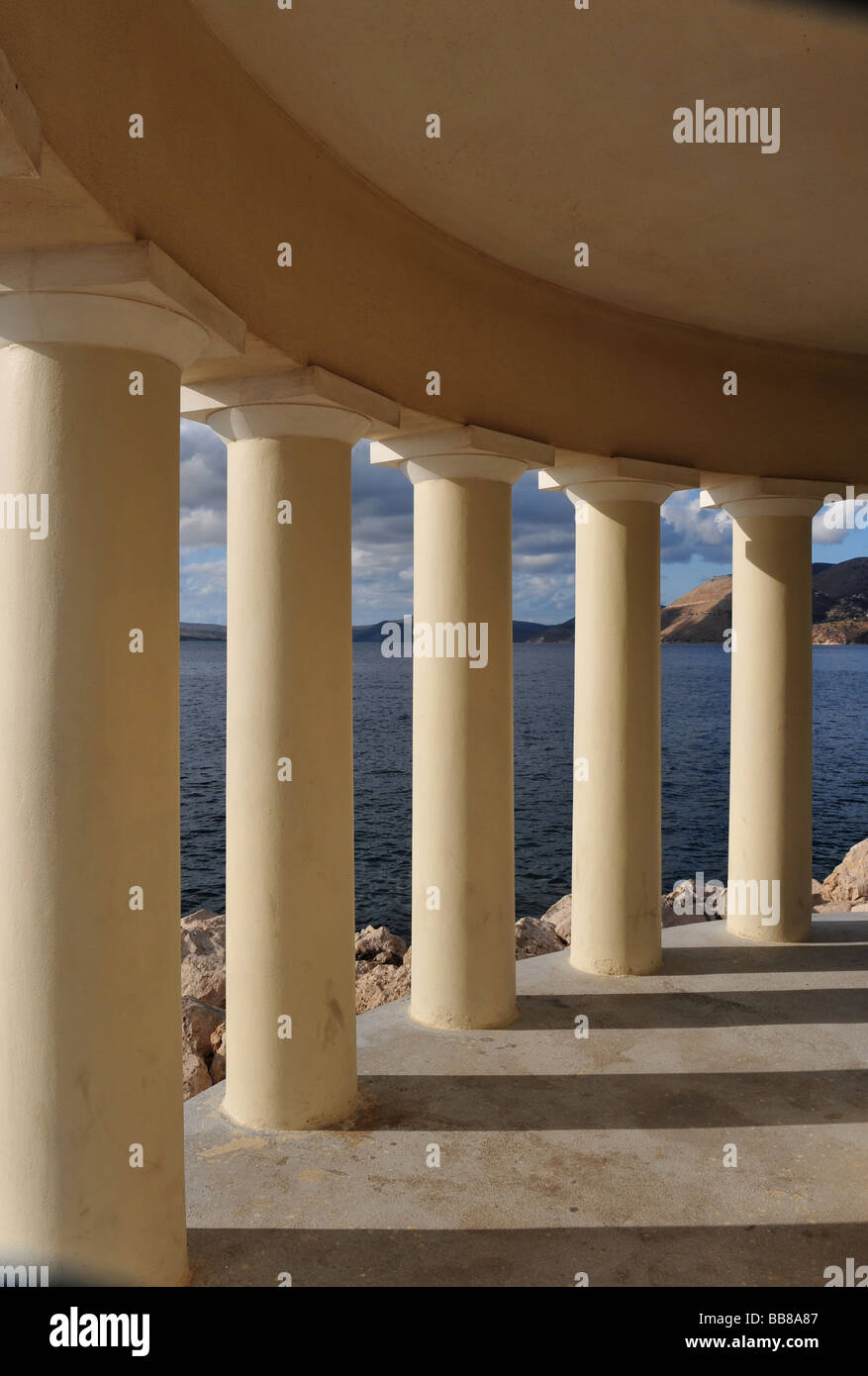 Interior columns of St. Theodore Lighthouse at Argostoli, on the Ionian ...