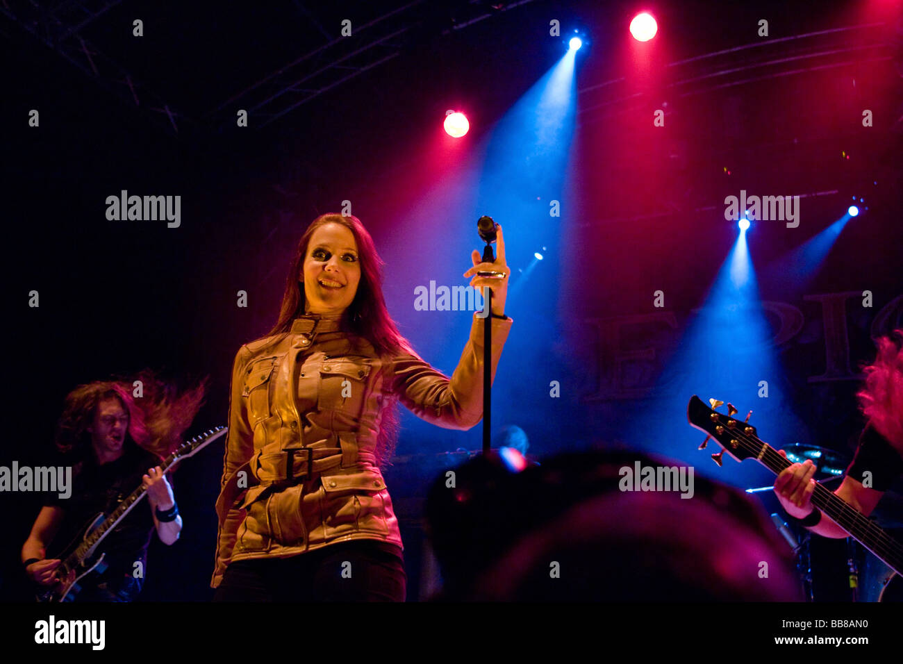 Simone Simons, singer and frontwoman of the Dutch metal band Epica ...