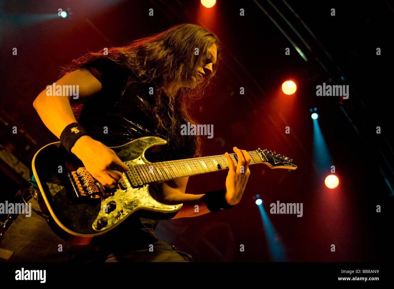 Mark Jansen, guitarist of the Dutch metal band Epica, live at the ...