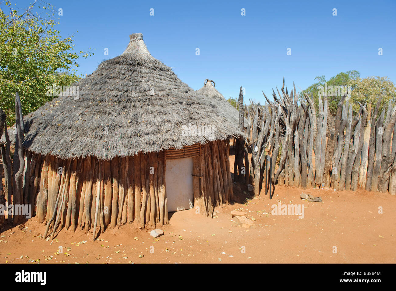 Building of the Ovambo people in an open air museum, Cultural Village ...