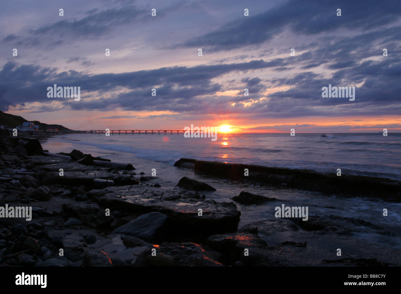 Sunset Saltburn Cleveland England Stock Photo - Alamy