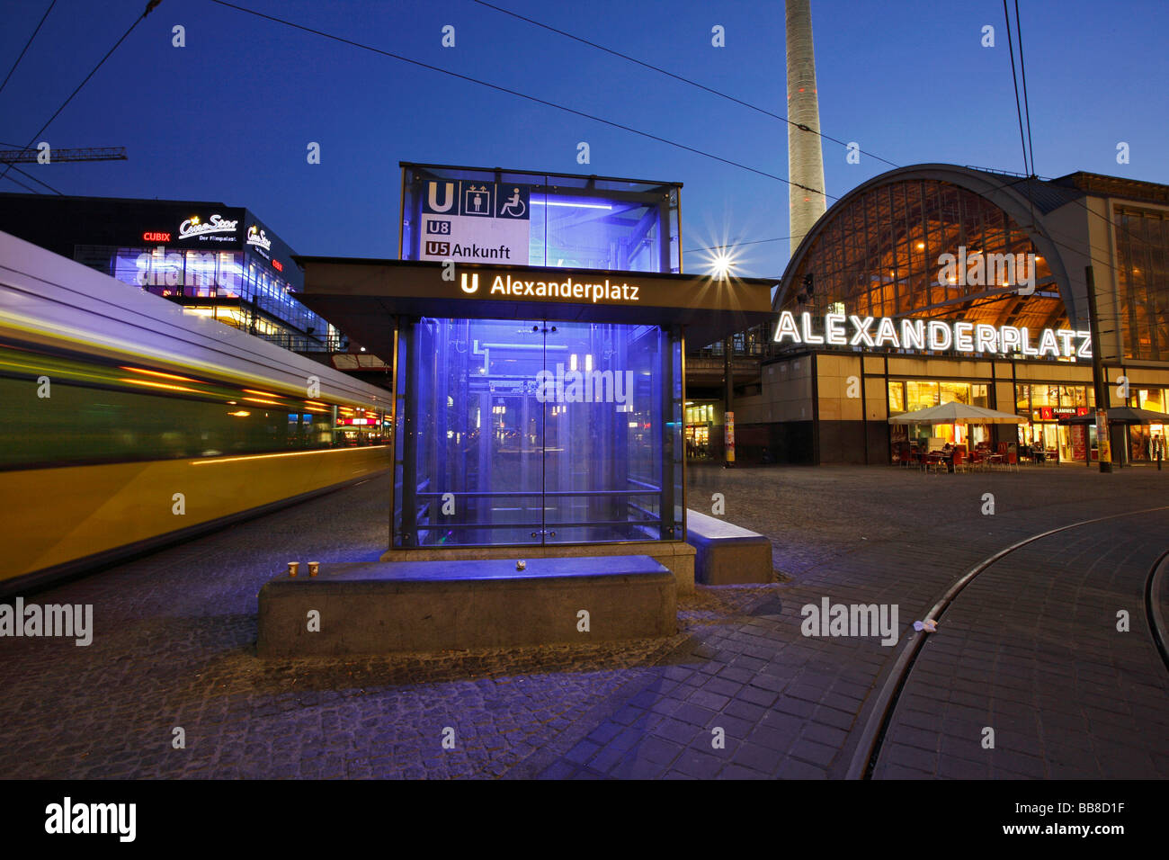 Tram and lift at the Alexenderplatz Station in Berlin, Germany Stock ...