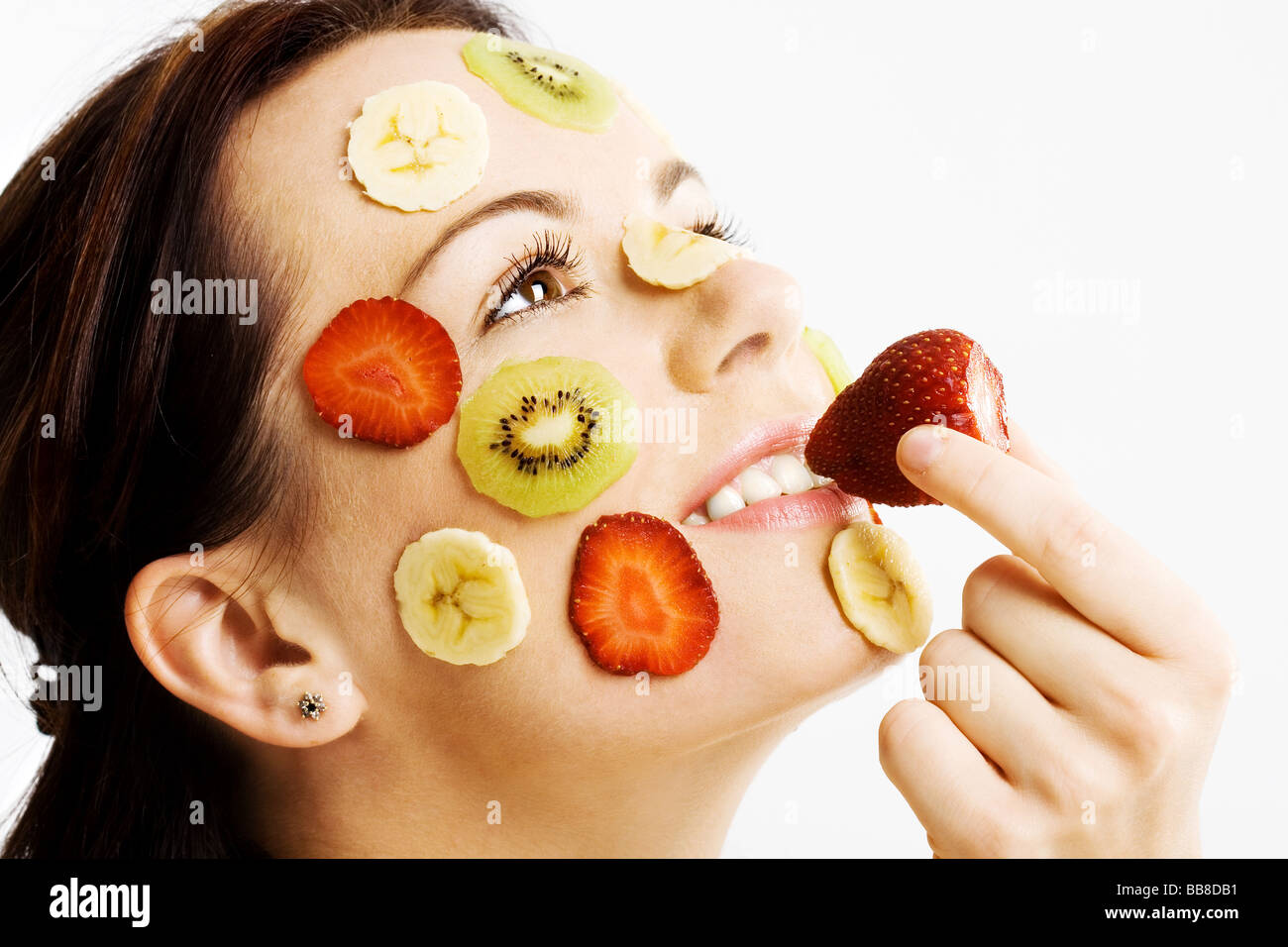 Young female fruit mask on hi-res stock photography and images - Alamy