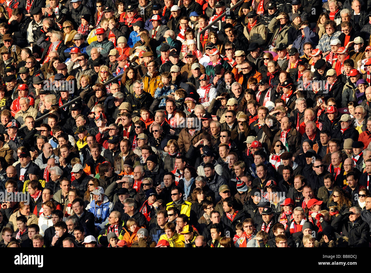Fans of BVB Borussia Dortmund, spectators, Mercedes-Benz Arena ...
