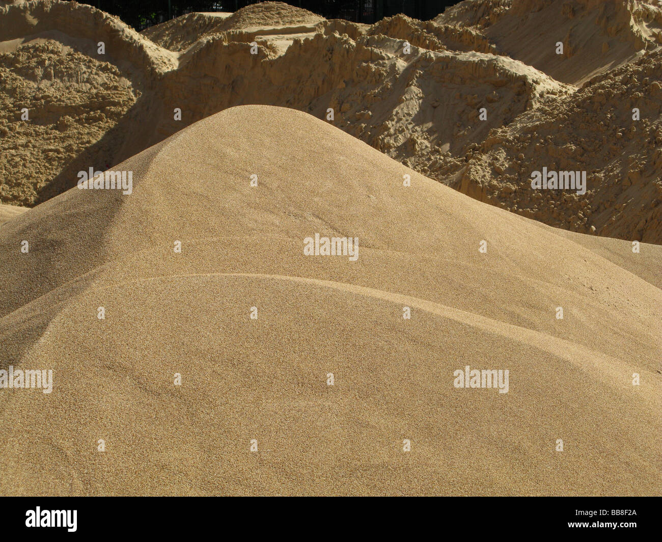 abstract nature shapes in a pile of sand on building site Stock Photo ...
