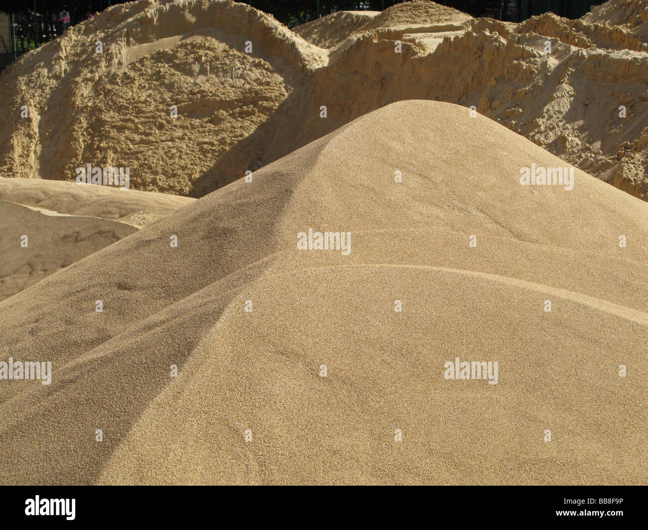 abstract nature shapes in a pile of sand on building site Stock Photo ...